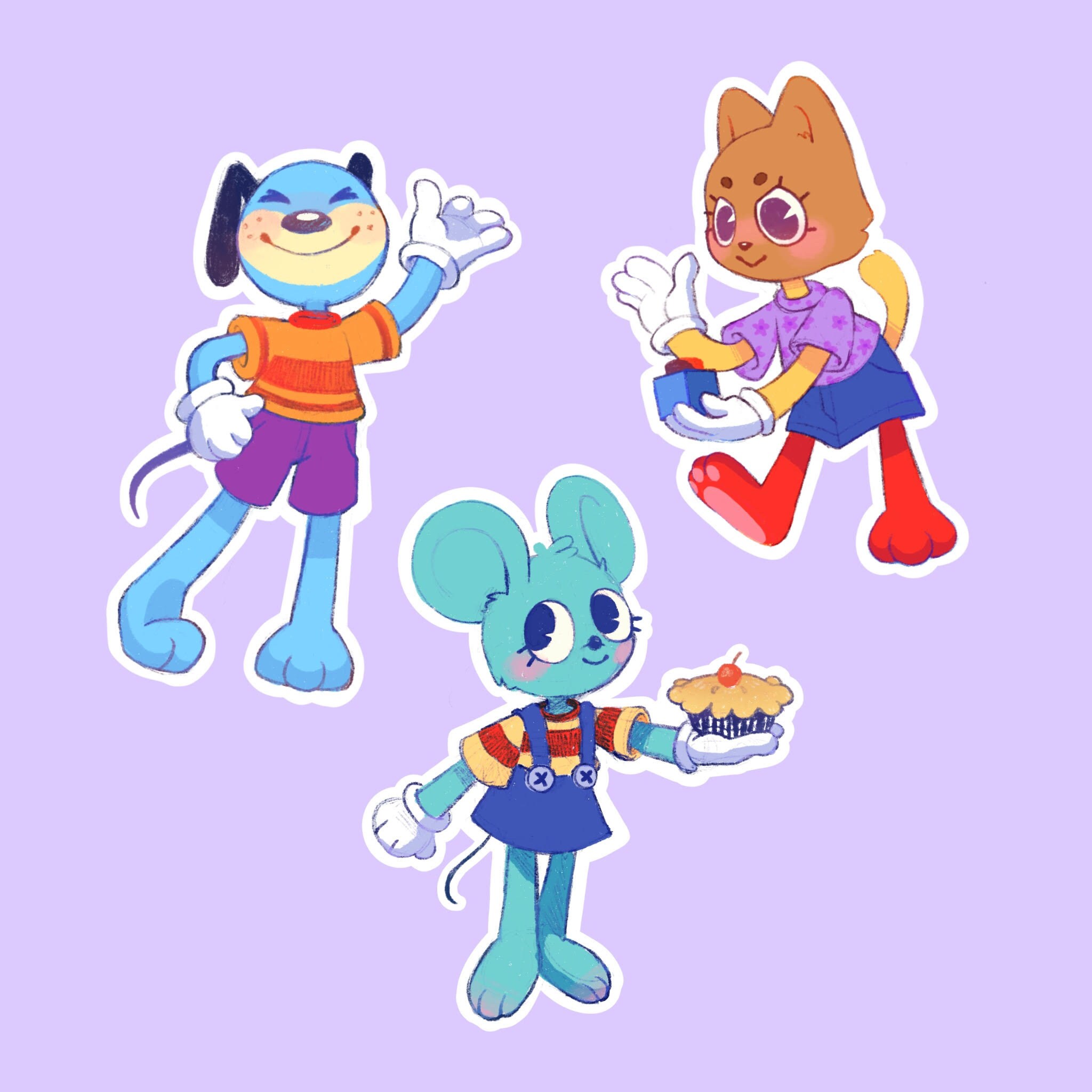 Silly Toon Stickers Toontown Inspired Cute Die Cut Sticker - Etsy