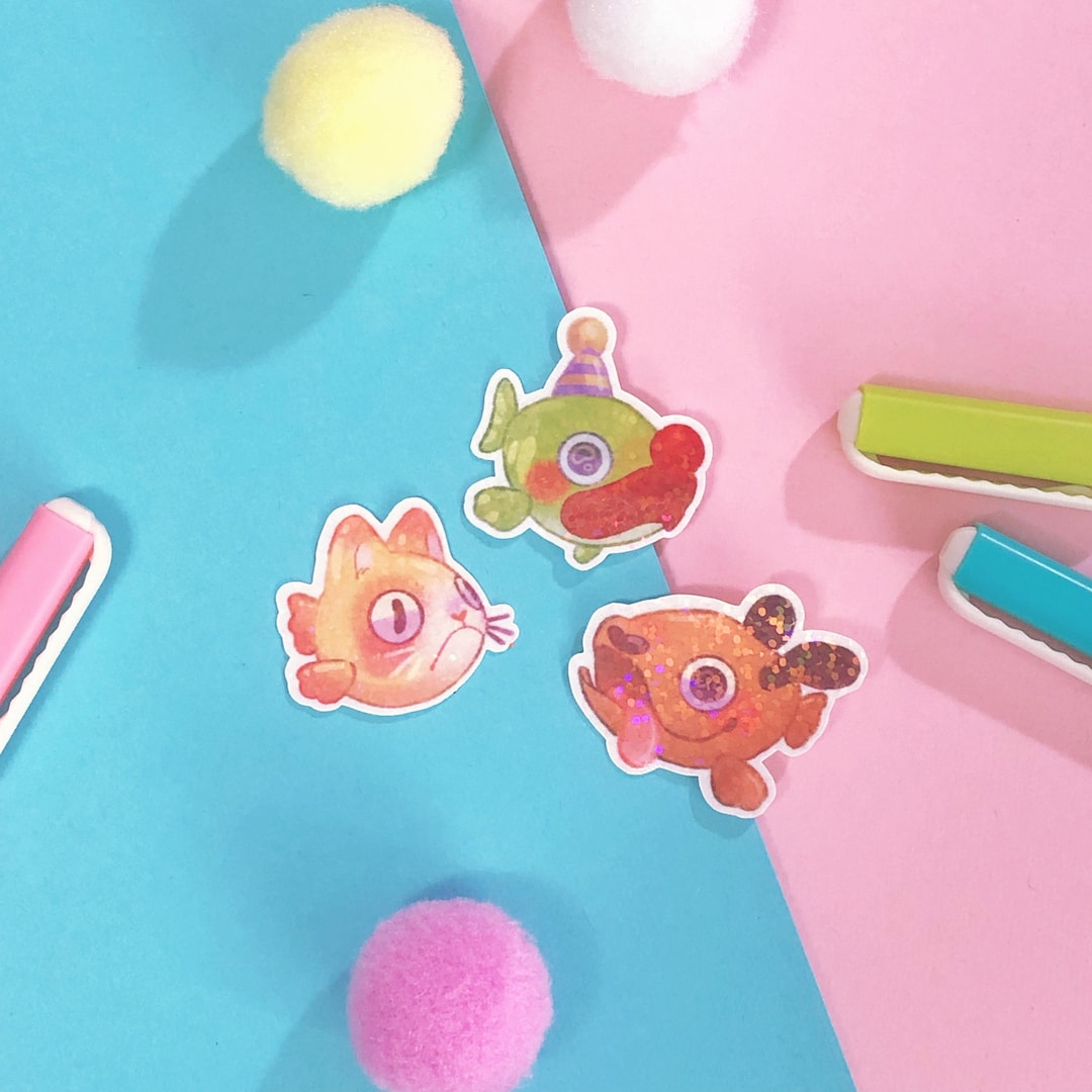 Silly Fish Stickers Toontown Inspired Cute Die Cut Sticker - Etsy