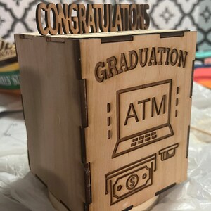 Wooden Graduation ATM Bank - Unique Personalized Gift for Graduates - Etsy