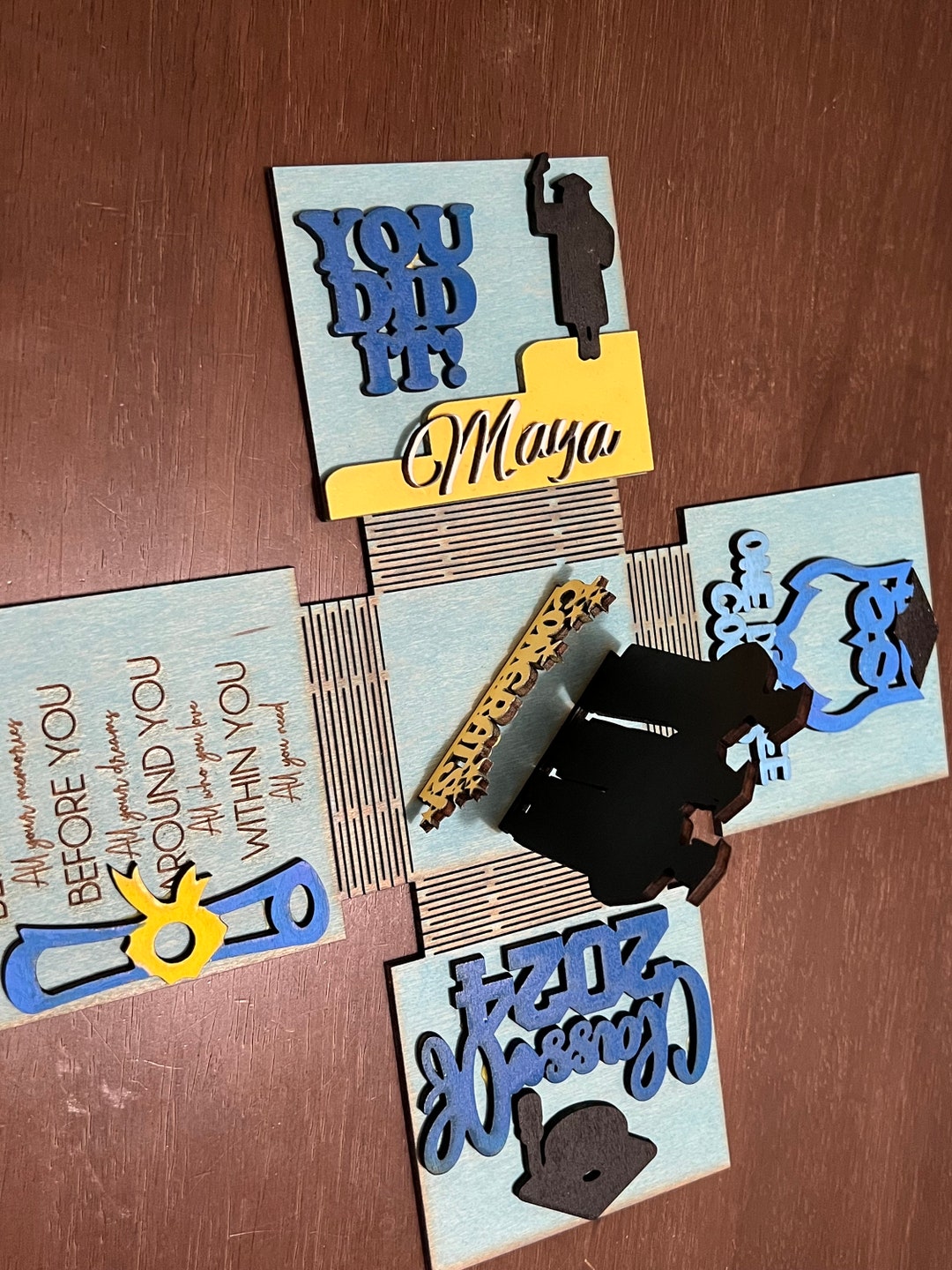 Customizable Wooden Graduation Explosion Gift Box, Graduation Gift for ...