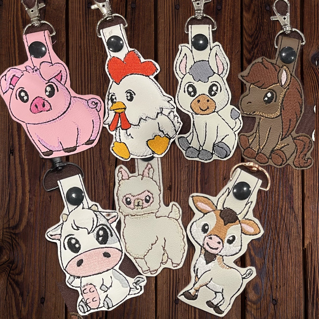 Farm Animal Key and Bag Tags - Etsy