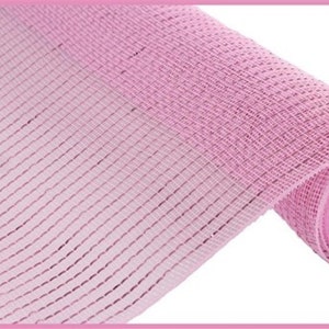 Pink With Pink Foil Wide Deco Poly Mesh 10" X 10 YARD Roll Wreath ...