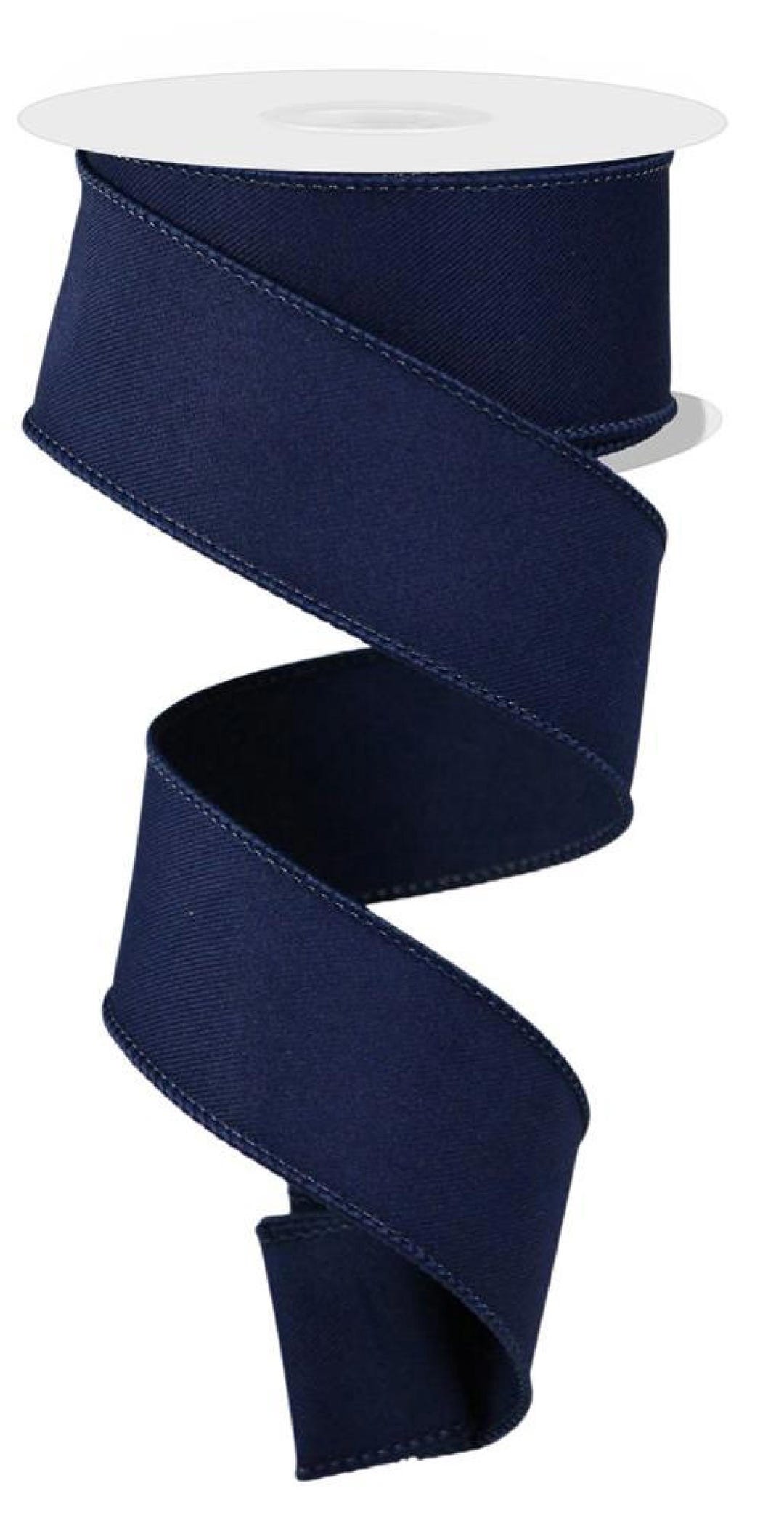 Navy Blue Diagonal Weave Wired Edge Ribbon, 1.5" X 10 Yards Roll ...