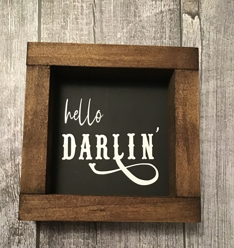Hello Darlin' COWGIRL Rustic Bathroom Bedroom Sign Western Themed Wood ...
