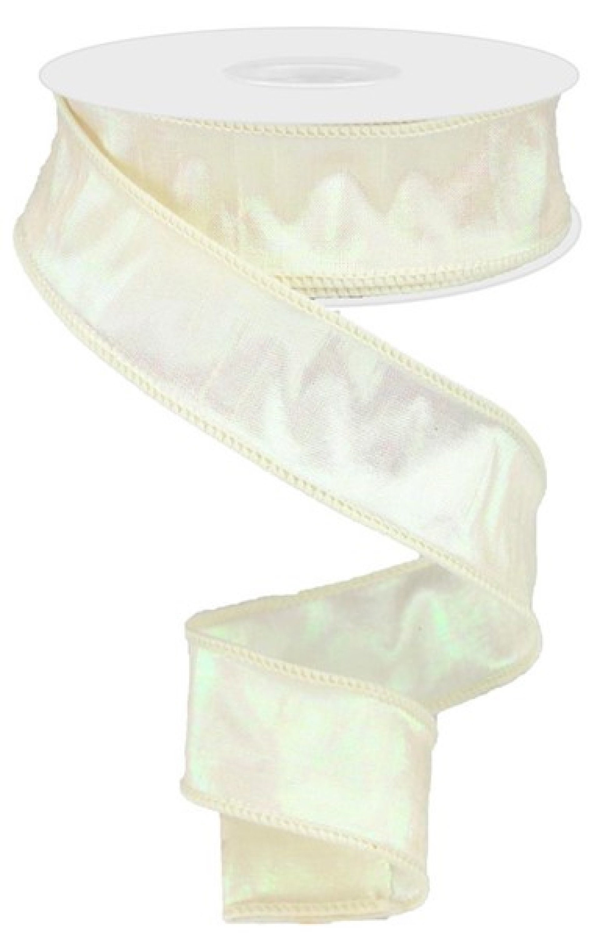 Cream Iridescent Faux Dupioni Wired Edge Ribbon 1.5 x - Etsy