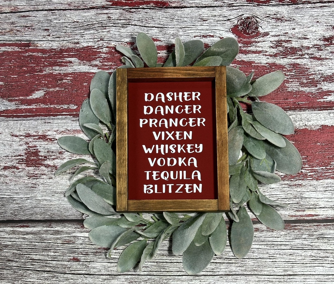 Funny Bar Sign Reindeer Names Christmas Alcohol Farmhouse Home Decor - Etsy
