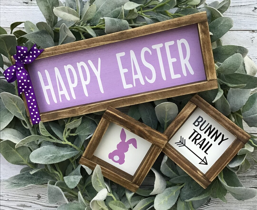 Happy Easter Farmhouse Wood Signs Home Decor Tiered Tray - Etsy