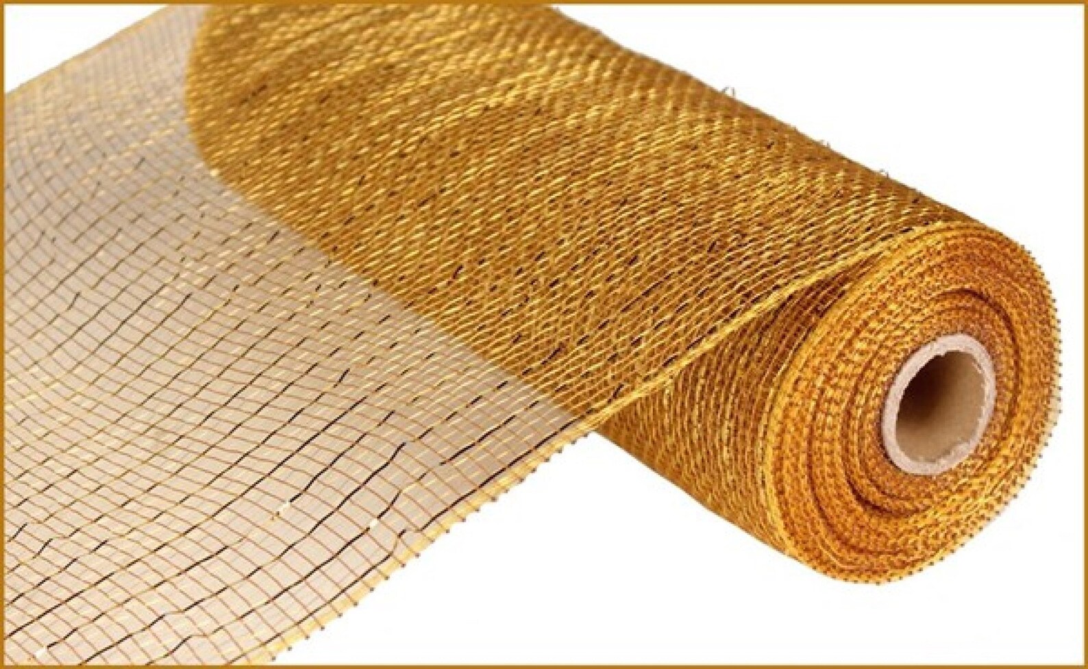 Gold Brown With Gold Foil Metallic Deco Poly Mesh 10 X 10 YARD Roll ...
