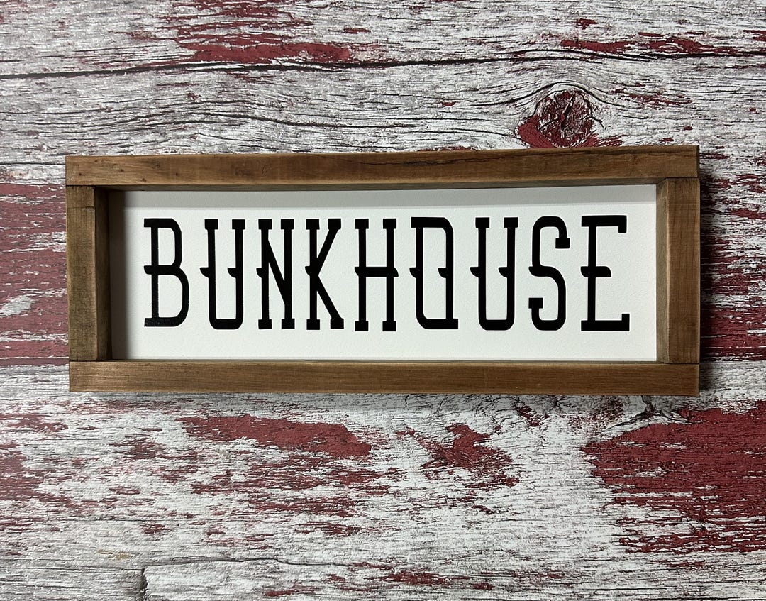 Bunkhouse Country Western Wood Sign - Farmhouse Bedroom - Home Decor - Etsy