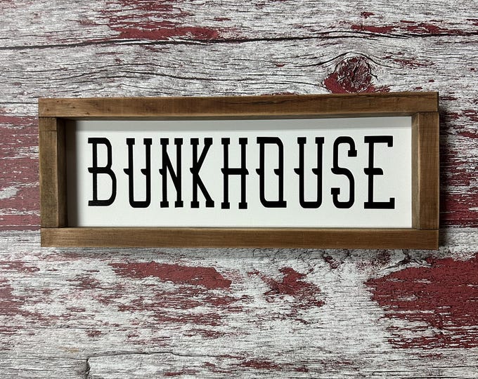 Bunkhouse Country Western Wood Sign - Farmhouse Bedroom - Home Decor - Etsy