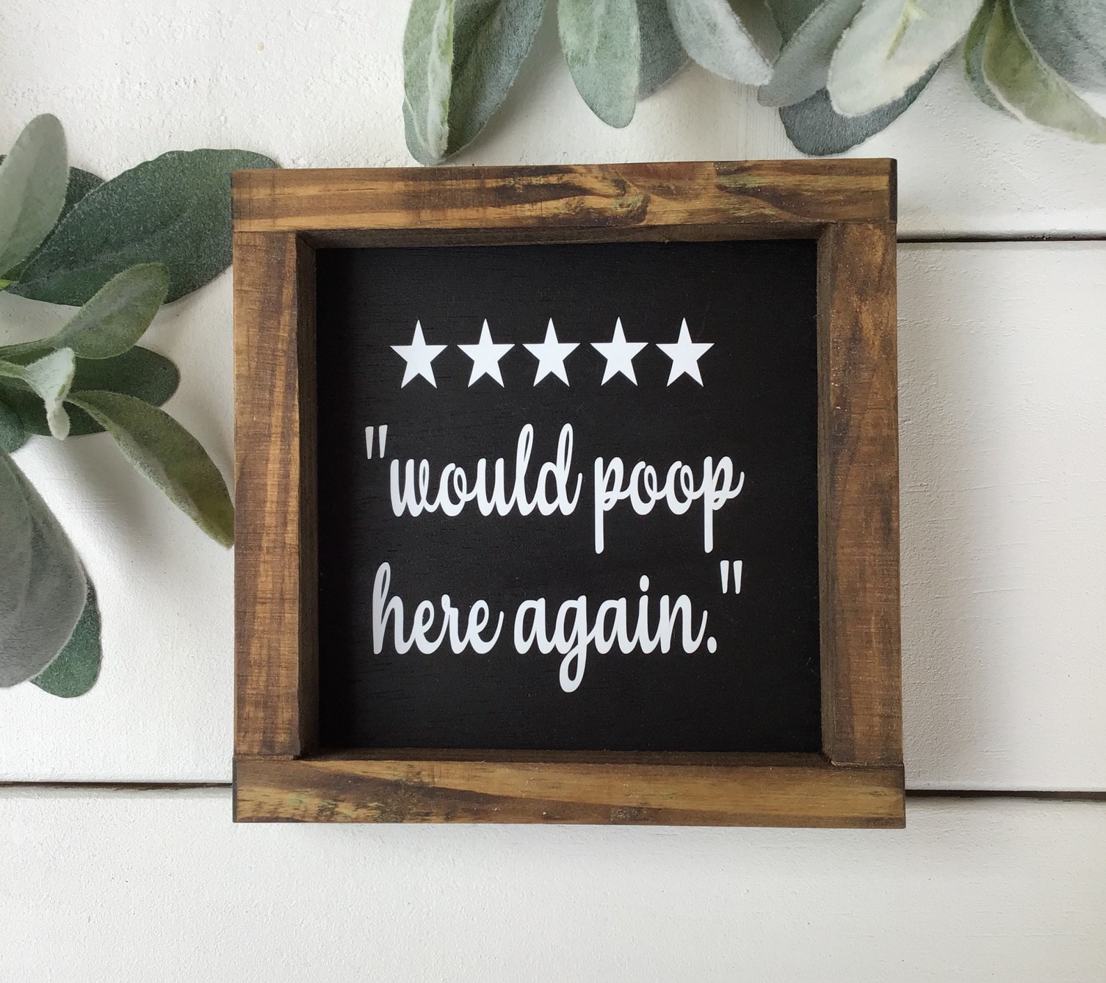 Wood Poop Here Again 5 Star / Funny Bathroom Sign / Farmhouse - Etsy