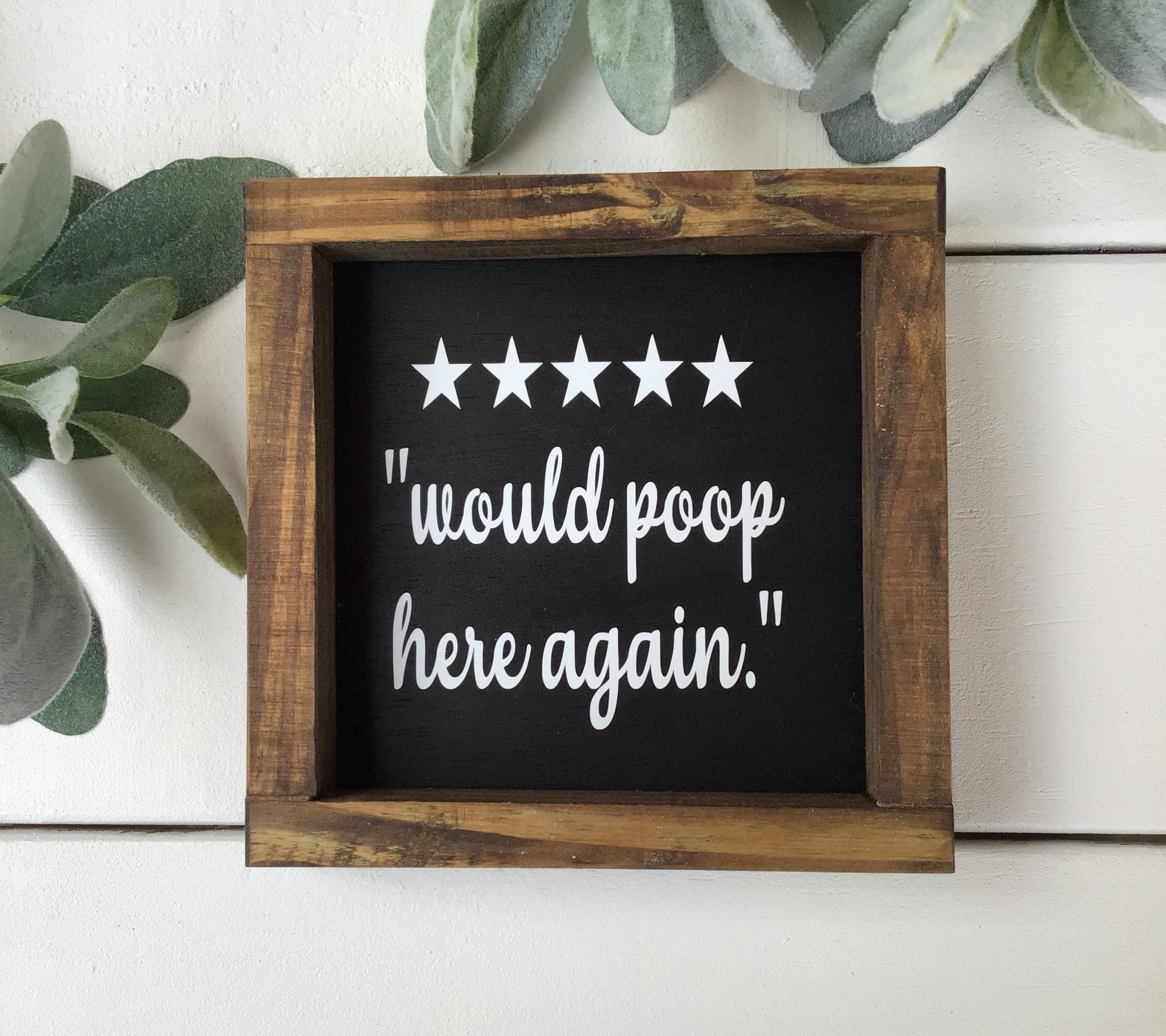 Wood Poop Here Again 5 Star / Funny Bathroom Sign / Farmhouse - Etsy
