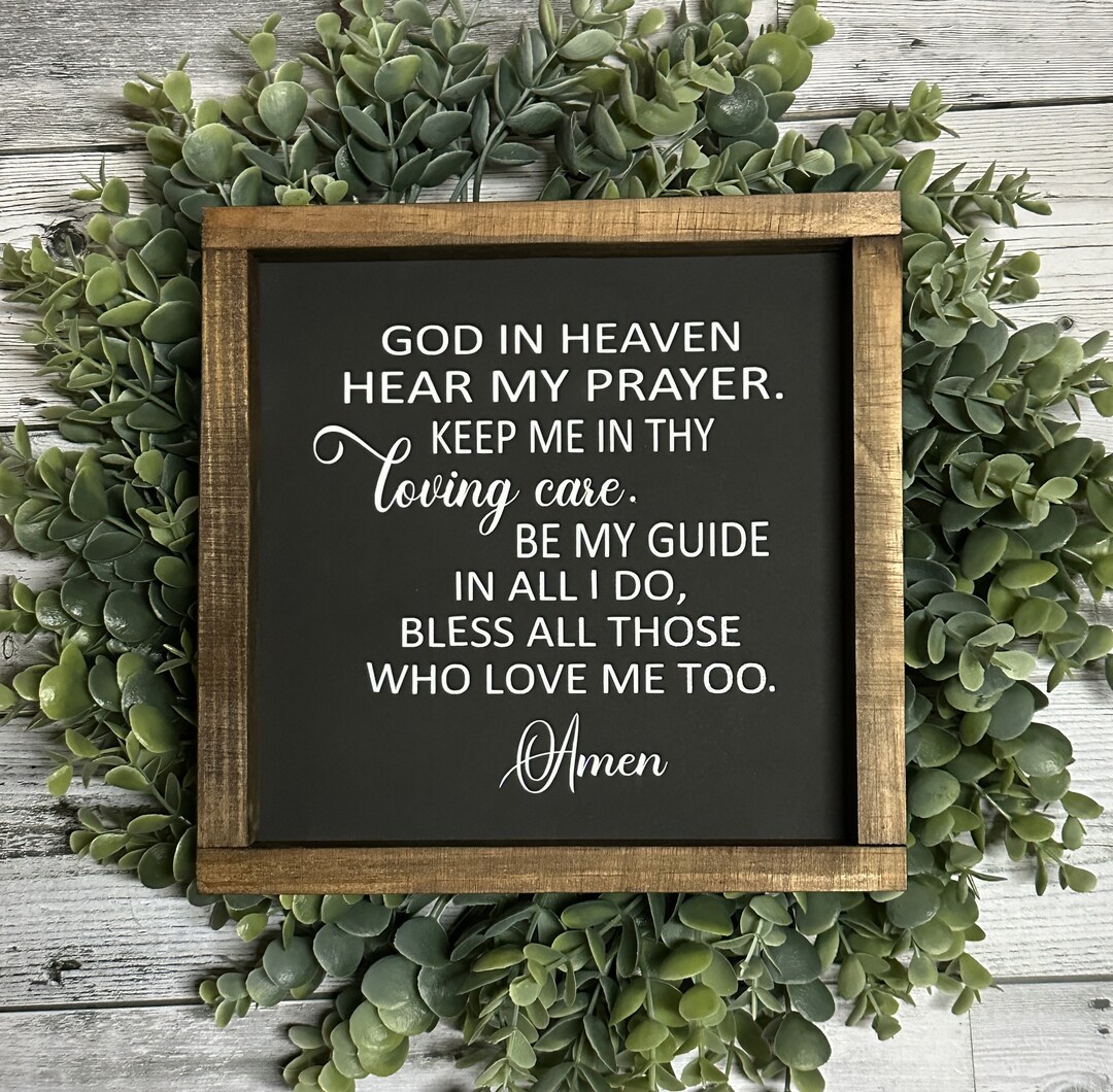 God in Heaven Wood Sign / Prayer Sign / Bedroom Sign / Gallery Wall ...