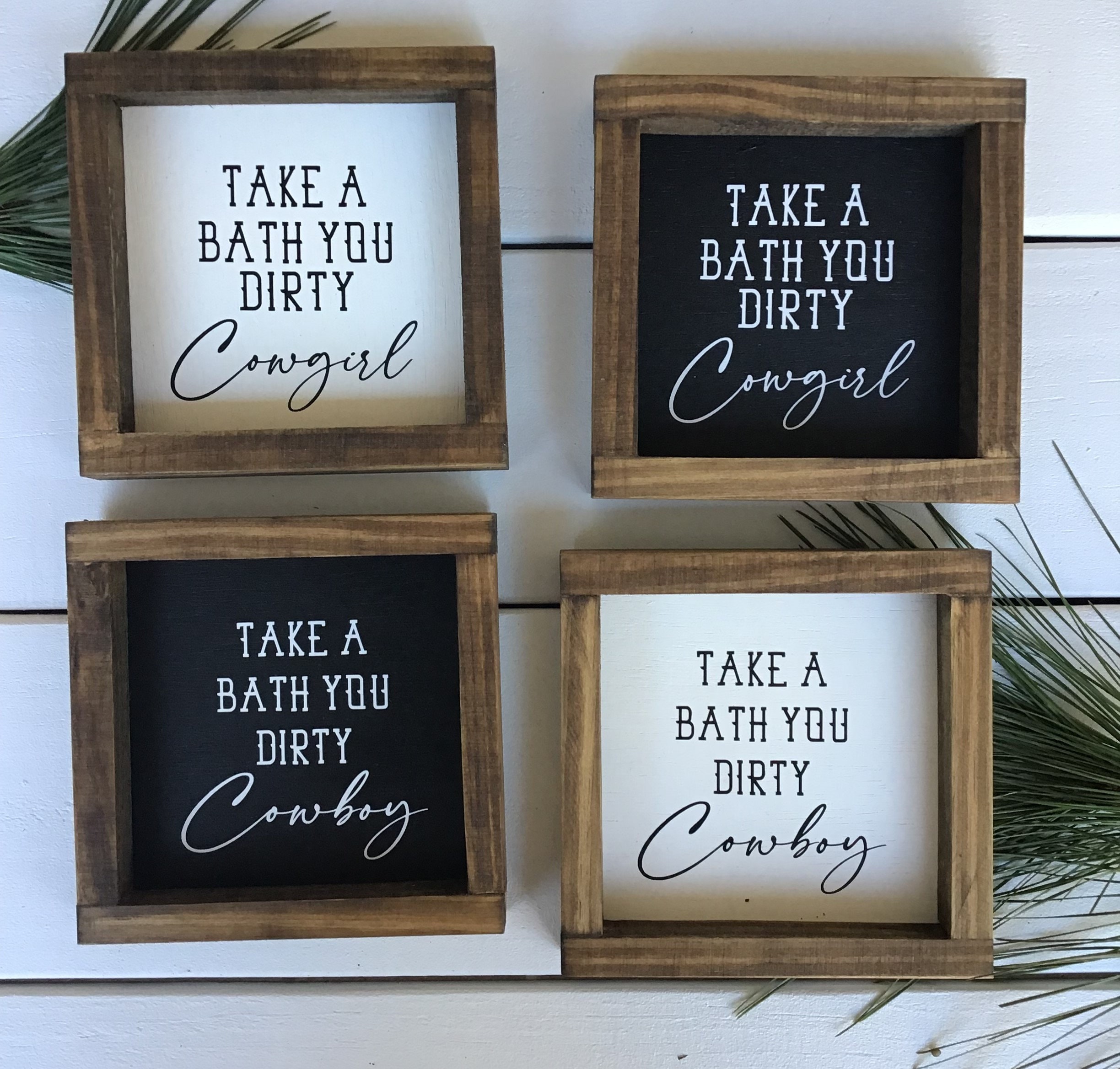 Take a Bath You Dirty COWBOY or COWGIRL Bathroom Sign Western - Etsy