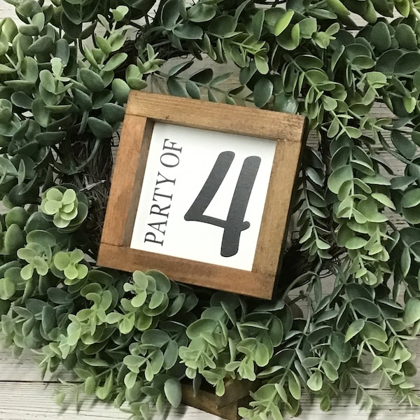 Party of 4 Sign - Etsy