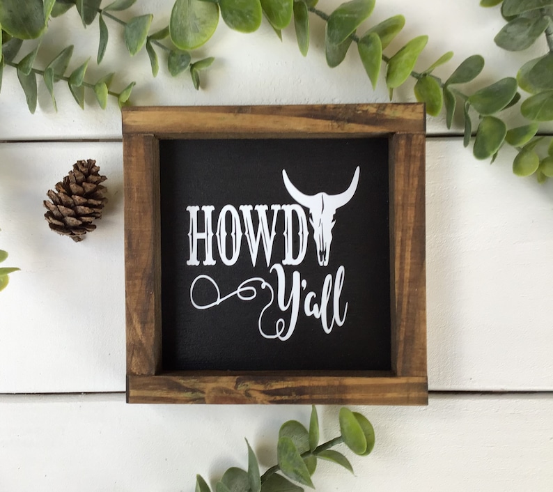 Howdy Y'all Rustic Wood Sign / Entryway Decor/ Country - Etsy