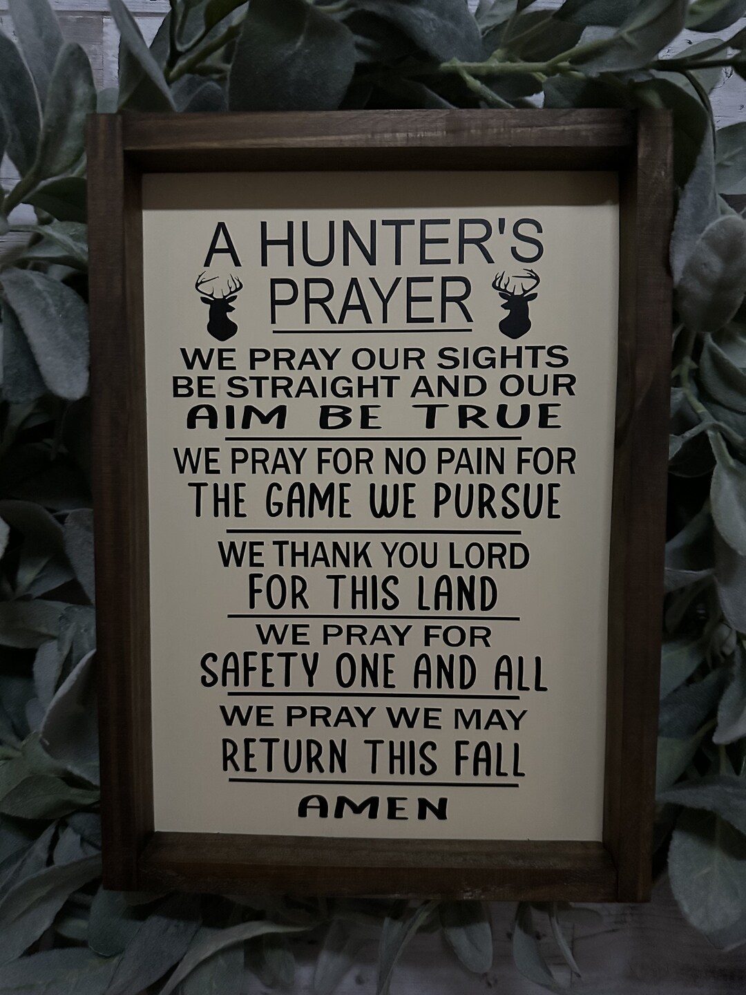 A Hunter's Prayer Deer Wood Sign Sportsman Hunting Camping Farmhouse ...