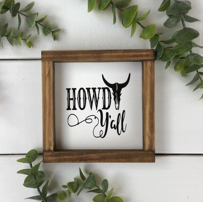 Howdy Y'all Rustic Wood Sign / Entryway Decor/ Country - Etsy