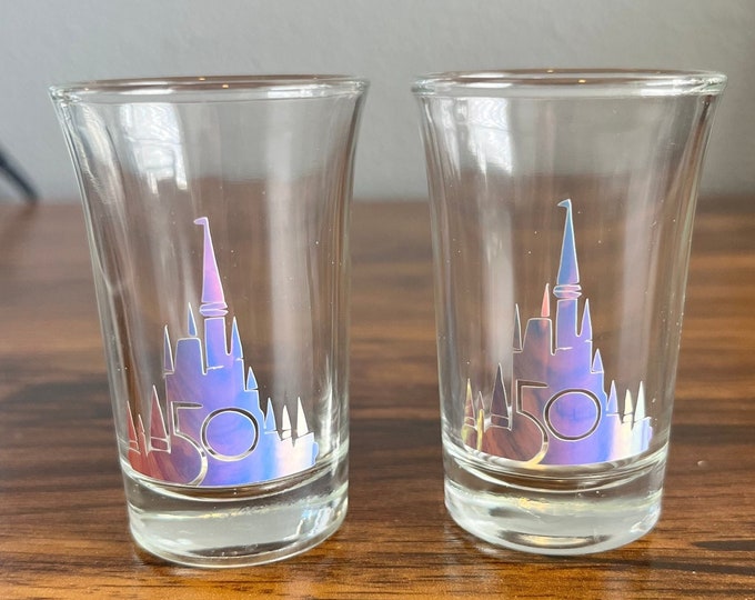 Walt Disney World 50th Anniversary Shot Glass Glasses Mickey Mouse ...