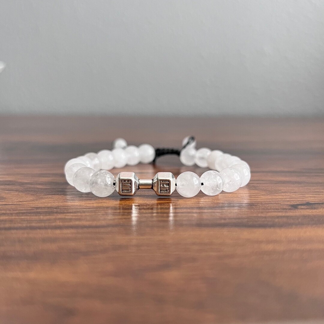 Fitness Bracelet Adjustable Motivation Dumbbell Gym Workout Jewelry ...