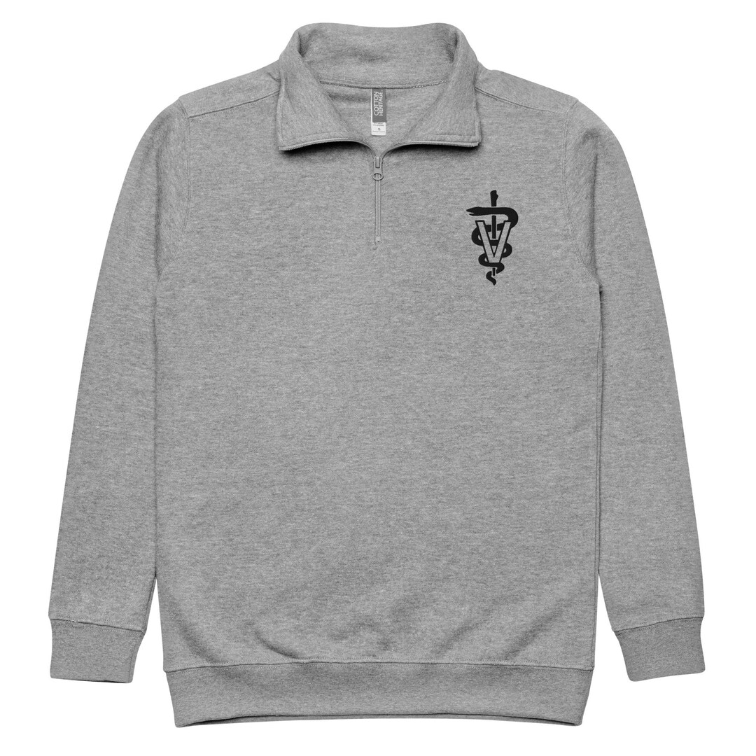 Embroidered Veterinary Caduceus Grey Quarter Zip - Etsy