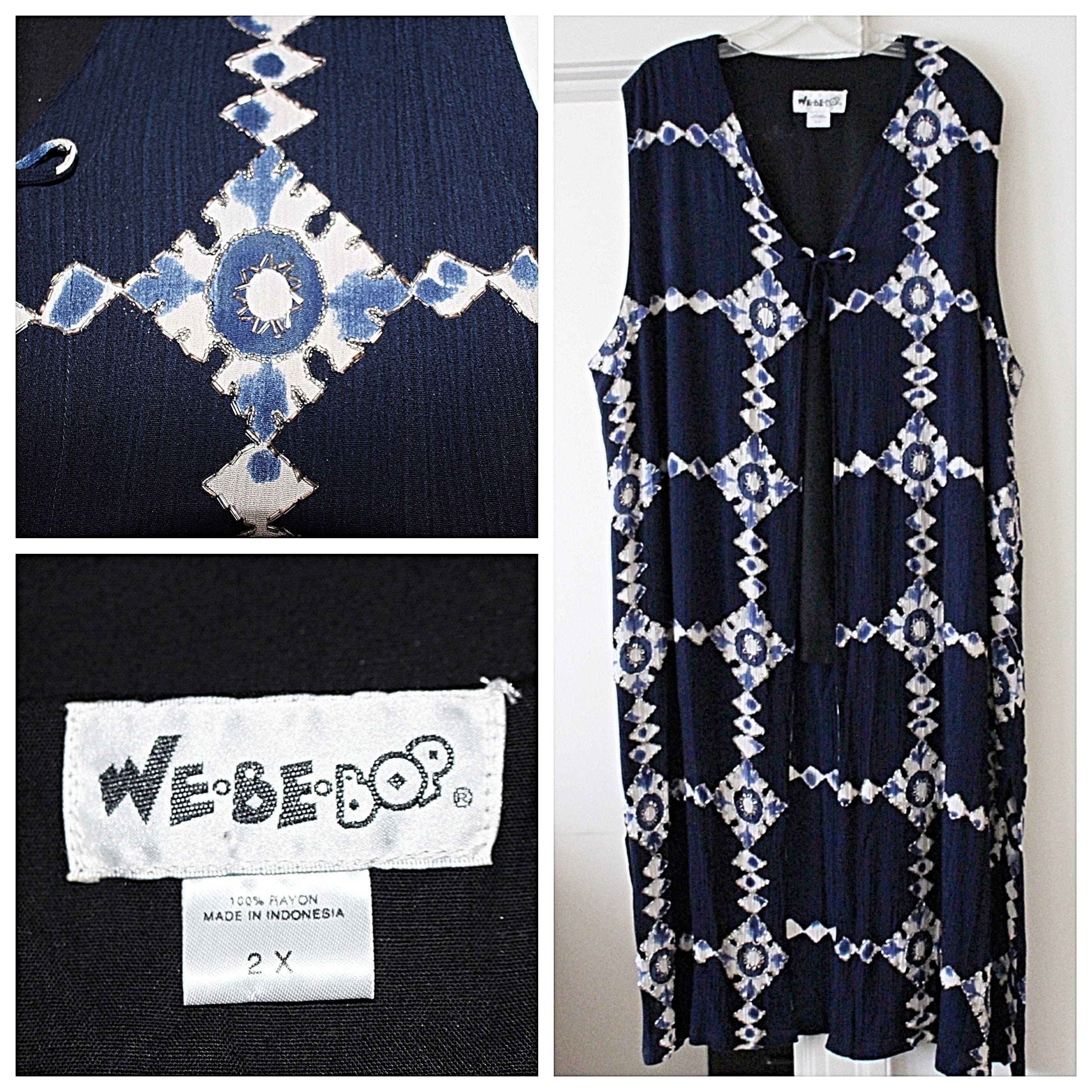 We Be Bop Vintage 90s Tribal Beaded Maxi Vest, Art to Wear, BOHO Style ...