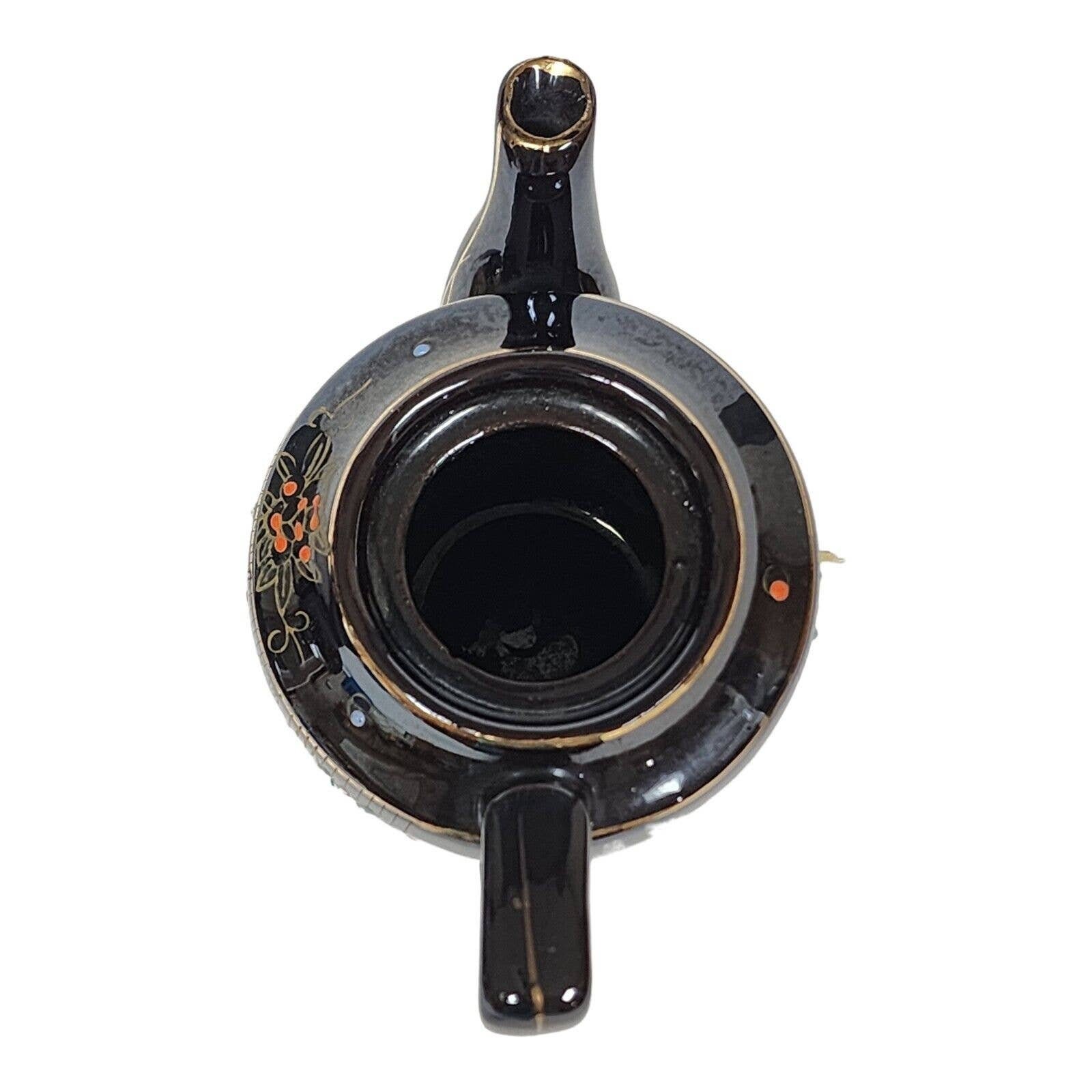 Handcrafted 1940s Redware Pottery Teapot Set Japanese Moriage Style ...