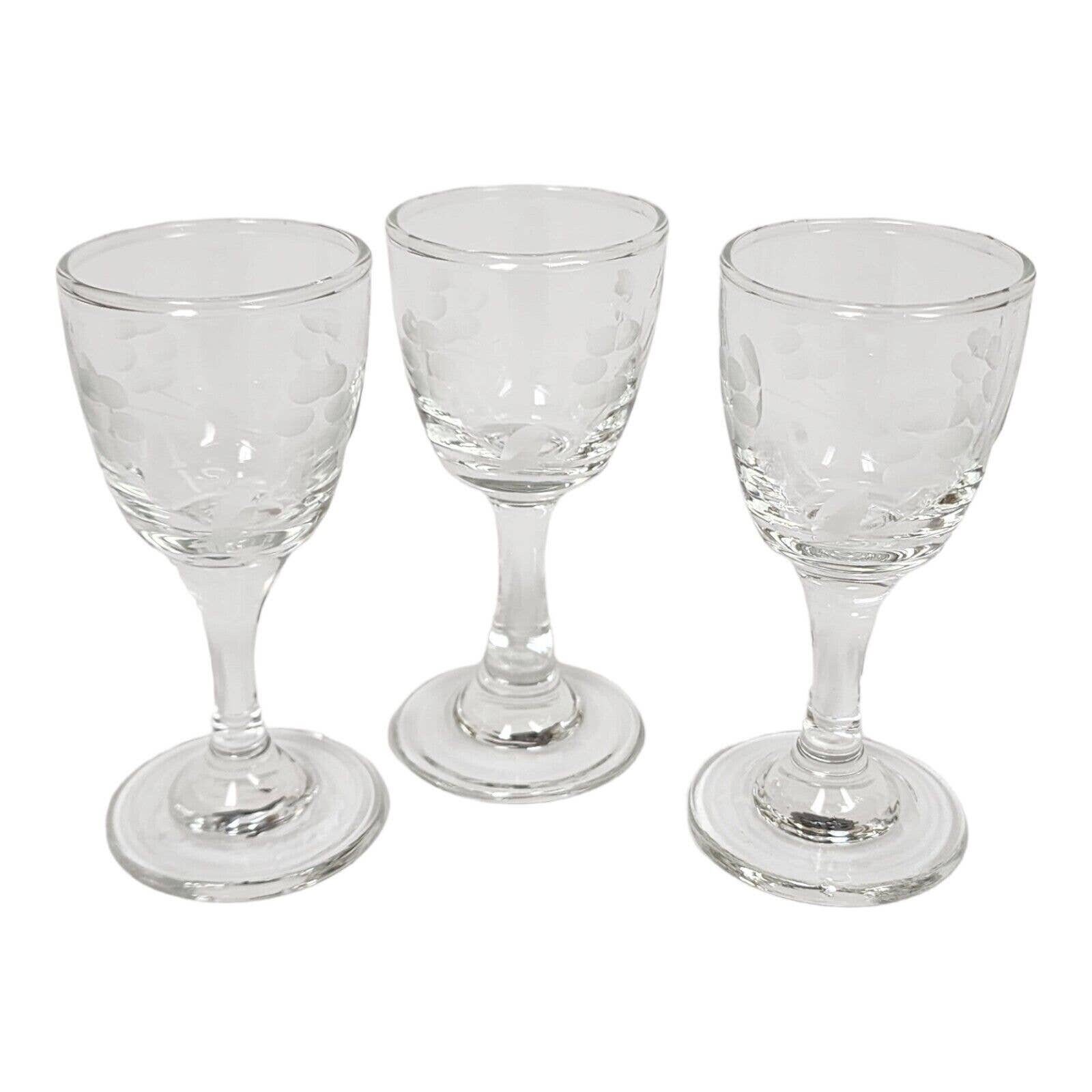 Weston Optic Etched Floral Port Liquor 3.50 Stemmed Glassware, Set of 6 ...