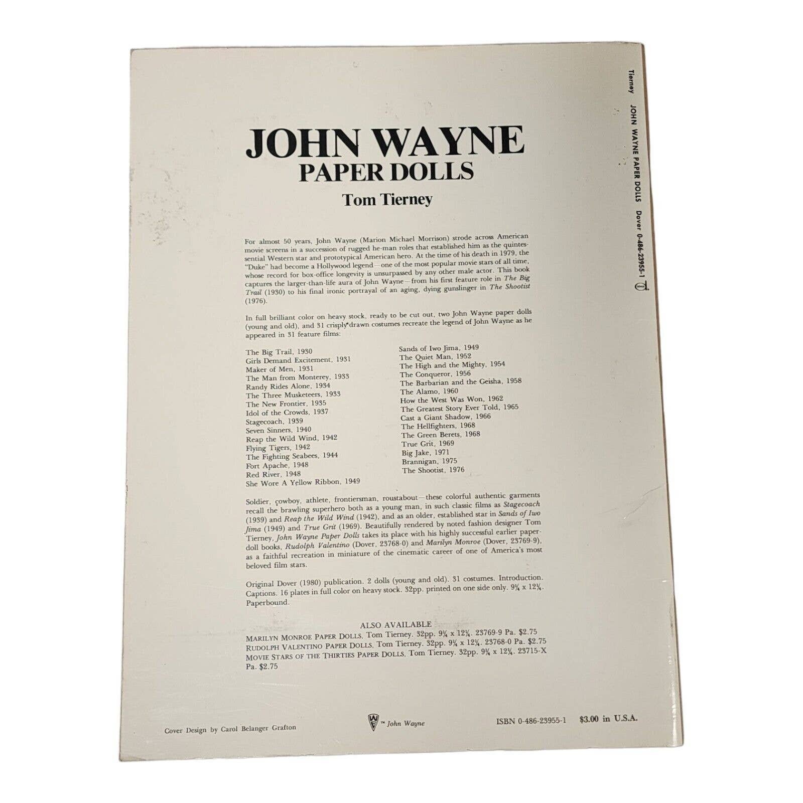 Collectible John Wayne Paper Doll Book Uncut Vintage - Etsy