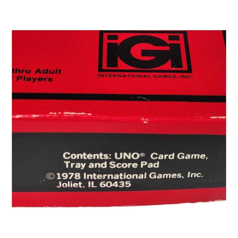 Vintage 70s UNO Deluxe Card Game W/instructions Cards Original IGI Box ...