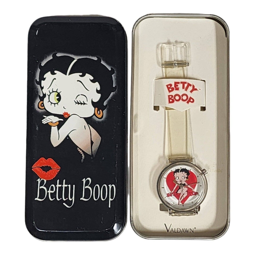 Retro Iconic Betty Boop Valdawn Heart Watch W/ Vintage Tin 1980s ...