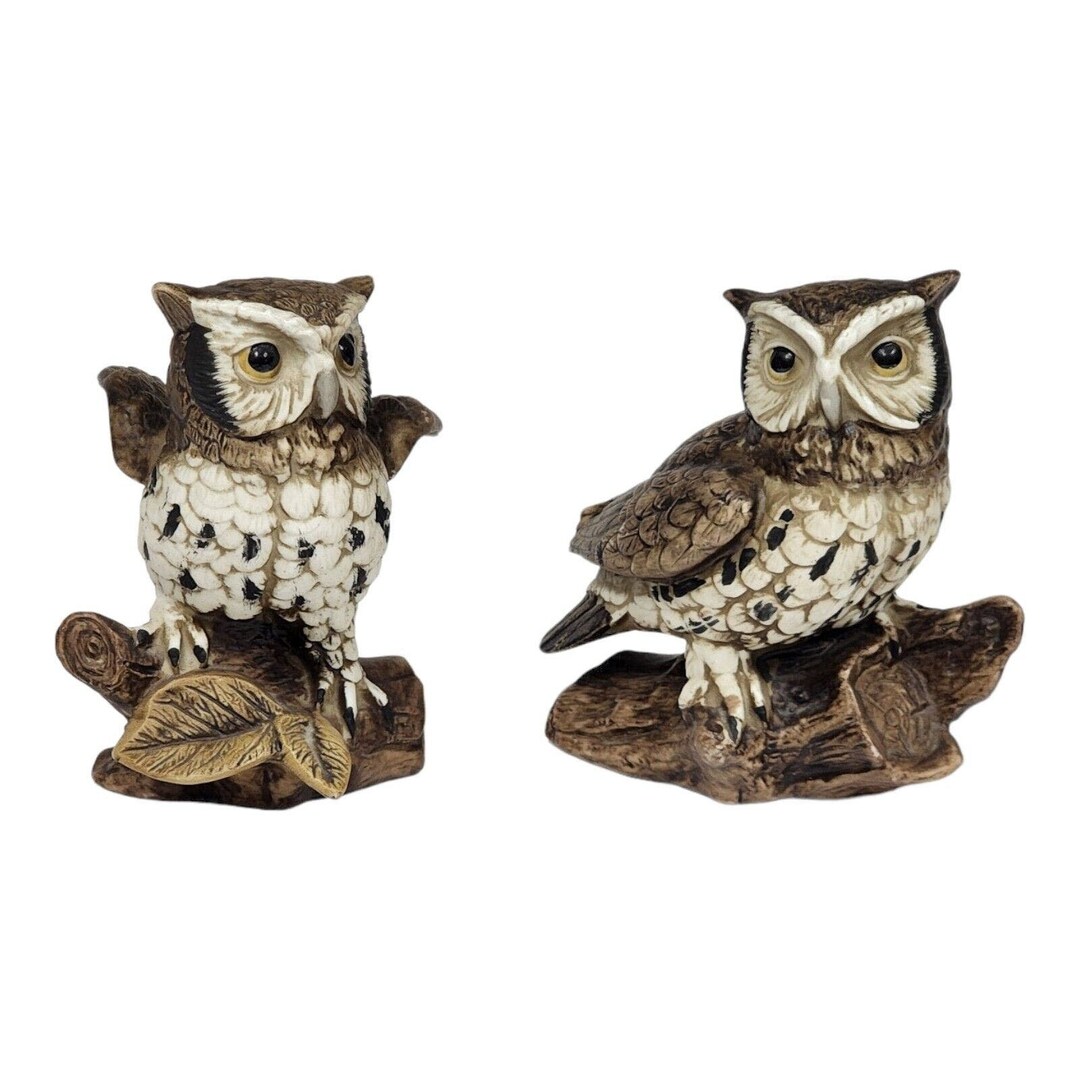 Vintage 70s Homeco Ceramic Barn Owls Set | Mid Century Modern Retro ...