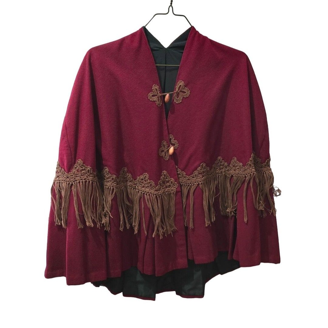 Vintage Civil War Historical Reenactment Wool Cape Medieval Cloak Gold ...