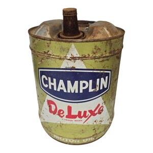Champlin Deluxe Motor Oil 5 Gallon Can Enid Oklahoma Vintage Petroleum ...
