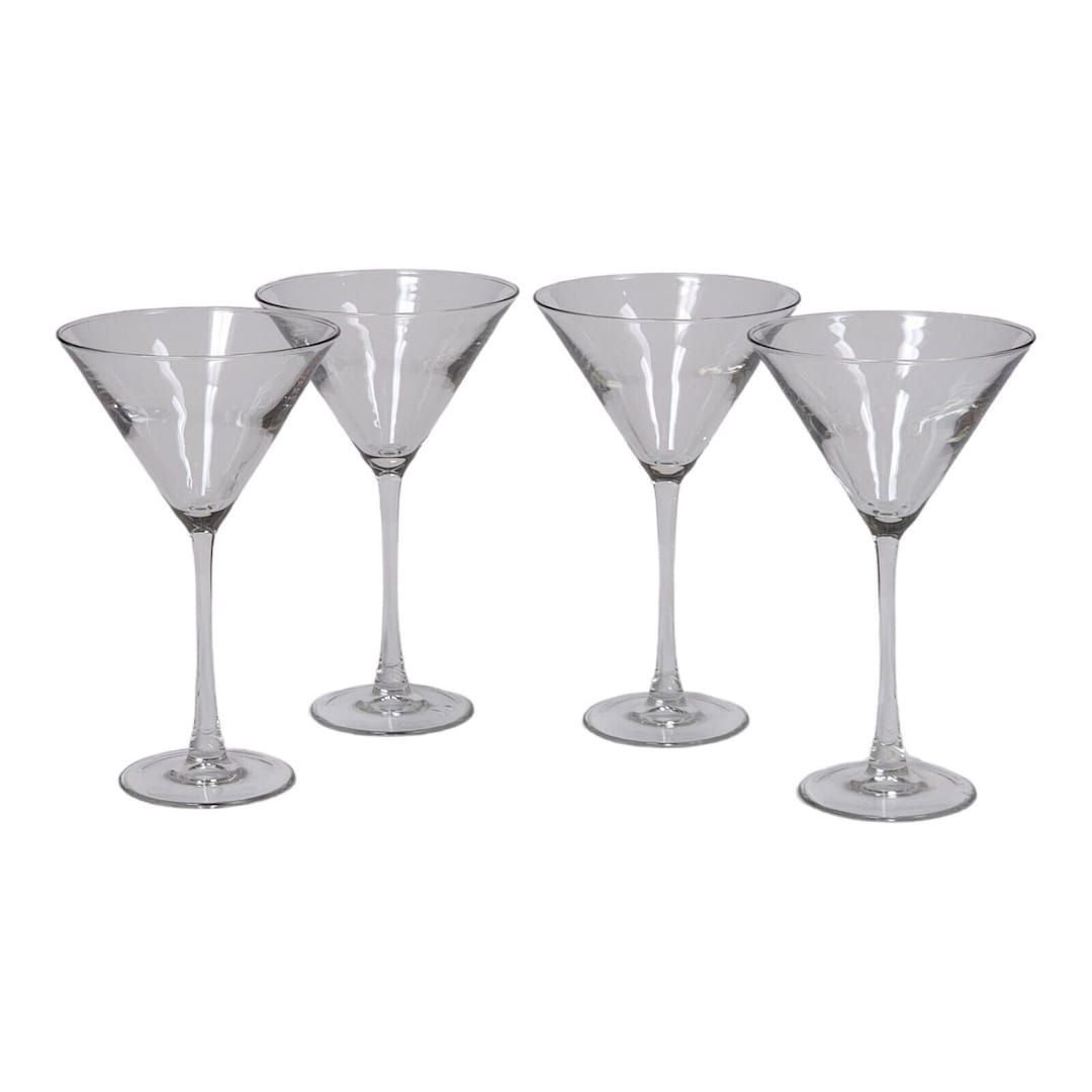 Vintage Martini Glasses Set of 4 Classic Mid-century Stemware Retro ...