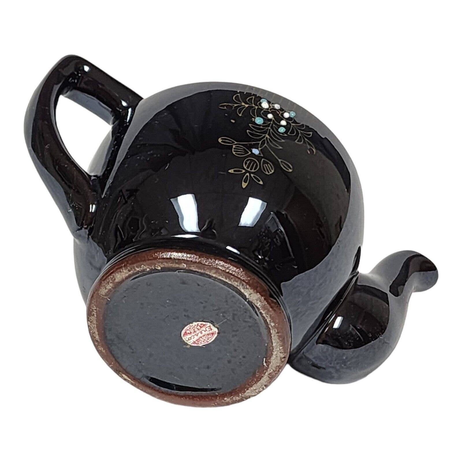 Handcrafted 1940s Redware Pottery Teapot Set Japanese Moriage Style ...