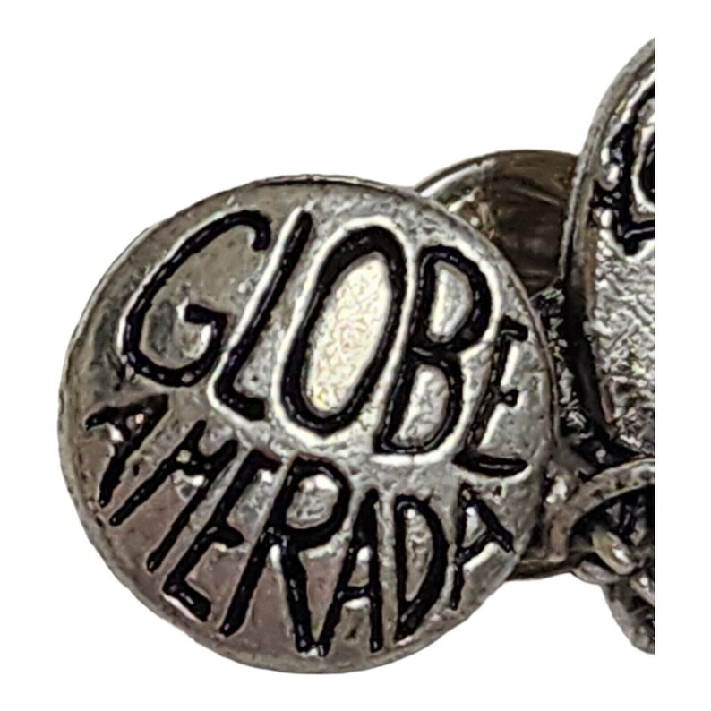 Vtg Globe Amerada Glass Company Ball & Chain Feet Lapel Pin Pinback ...