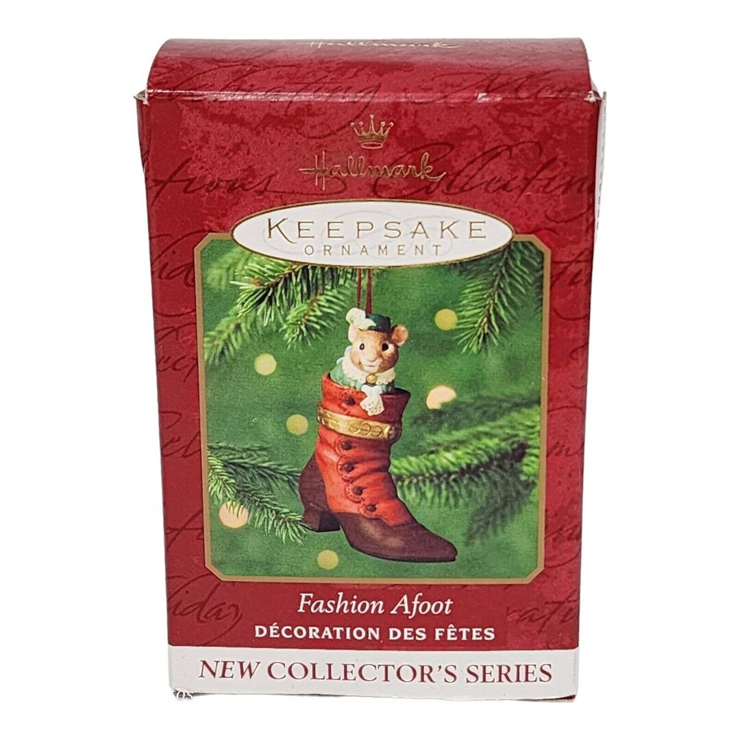 Vintage Hallmark Keepsake Ornament Fashion Afoot Mouse in Boot ...
