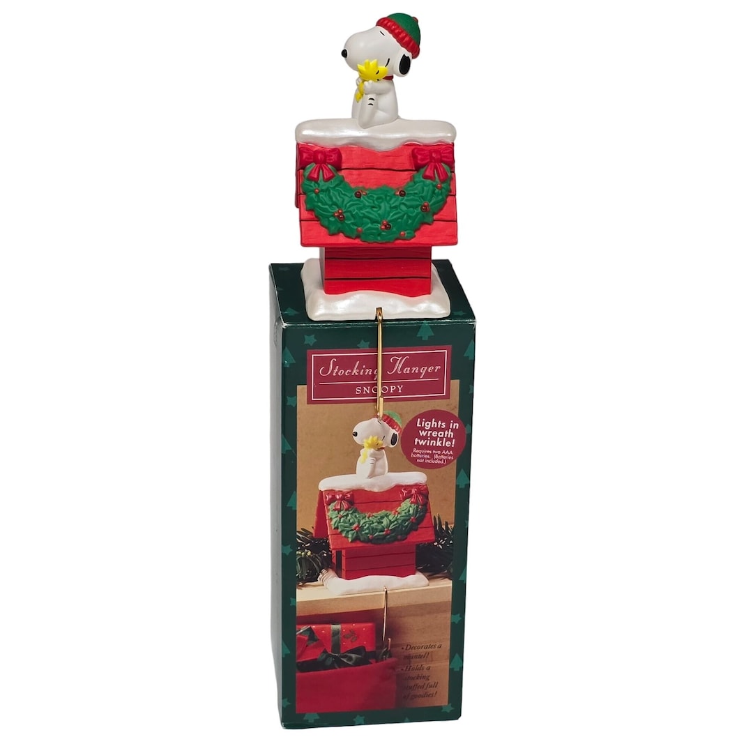 Hallmark Vintage Snoopy & Woodstock Christmas Stocking Hanger W ...