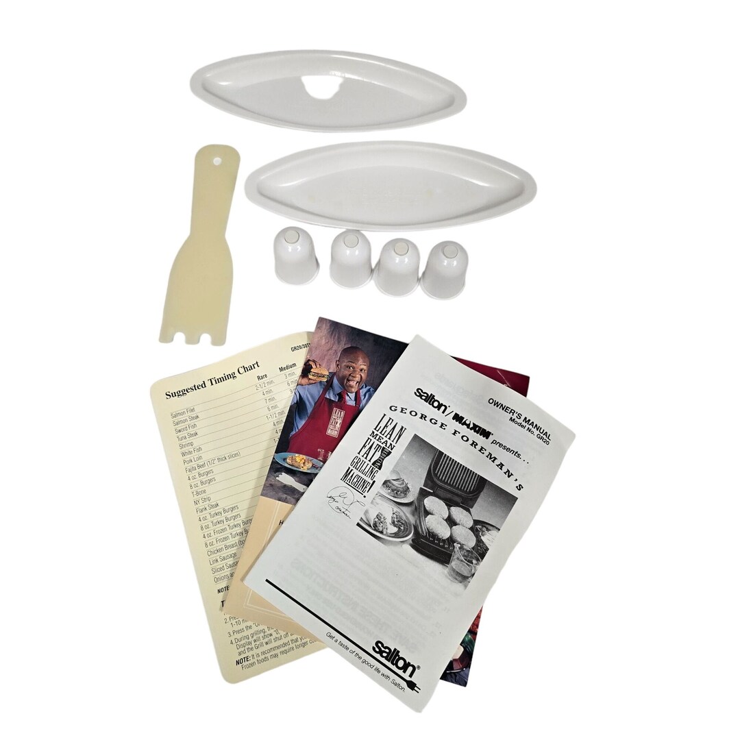 George Foreman Grill Accessories Manuals Drip Tray Spatula Extension ...