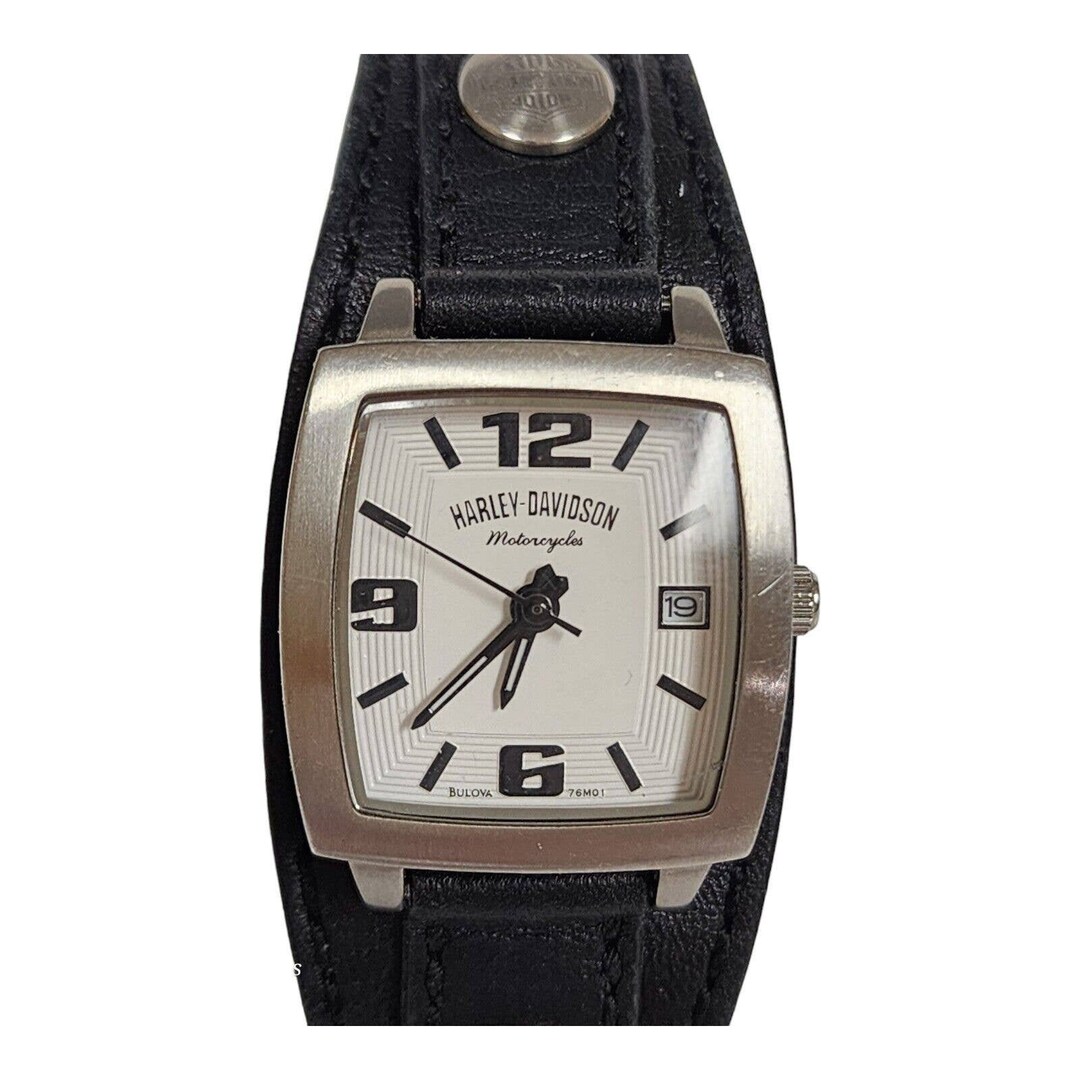 Vintage Bulova Harley-davidson Women's Watch Sleek Silver Tone With ...