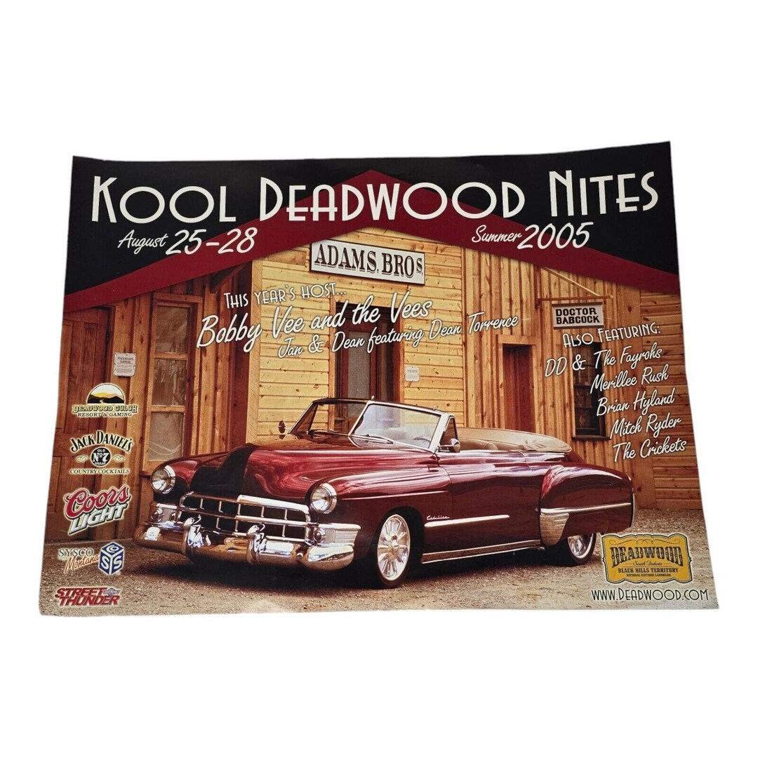 Vintage Kool Deadwood Nites 2004 Poster South Dakota Black Hills ...