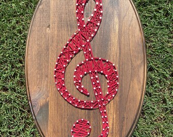 Guitar & Treble Clef String Art Sign - Etsy