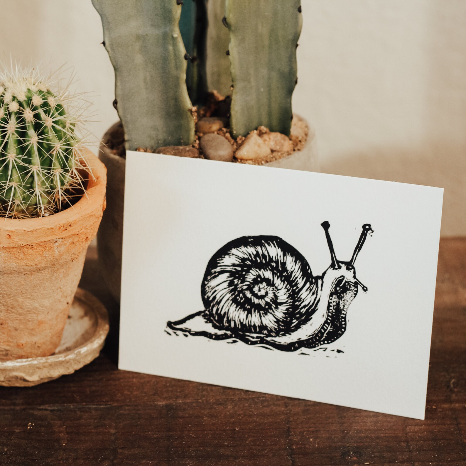 Garden Snail Linocut Block Art Original Print - Etsy