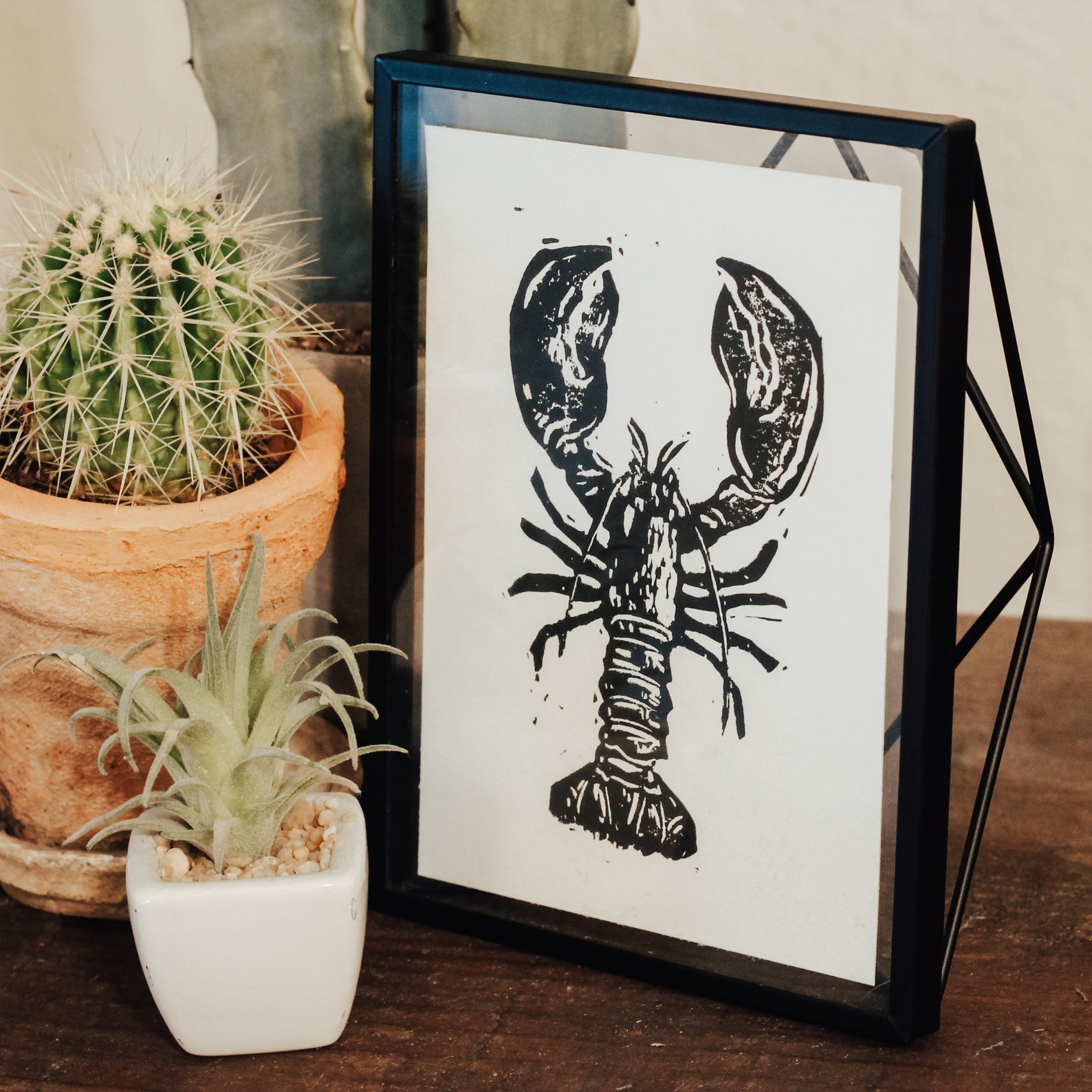 Lobster Linocut Block Art Original Print - Etsy
