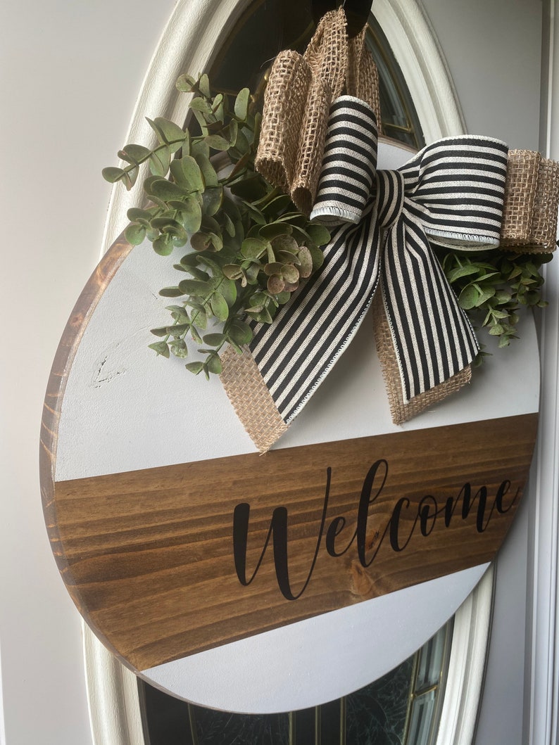 Round Welcome Sign Round Wooden Sign Welcome Sign Welcome - Etsy
