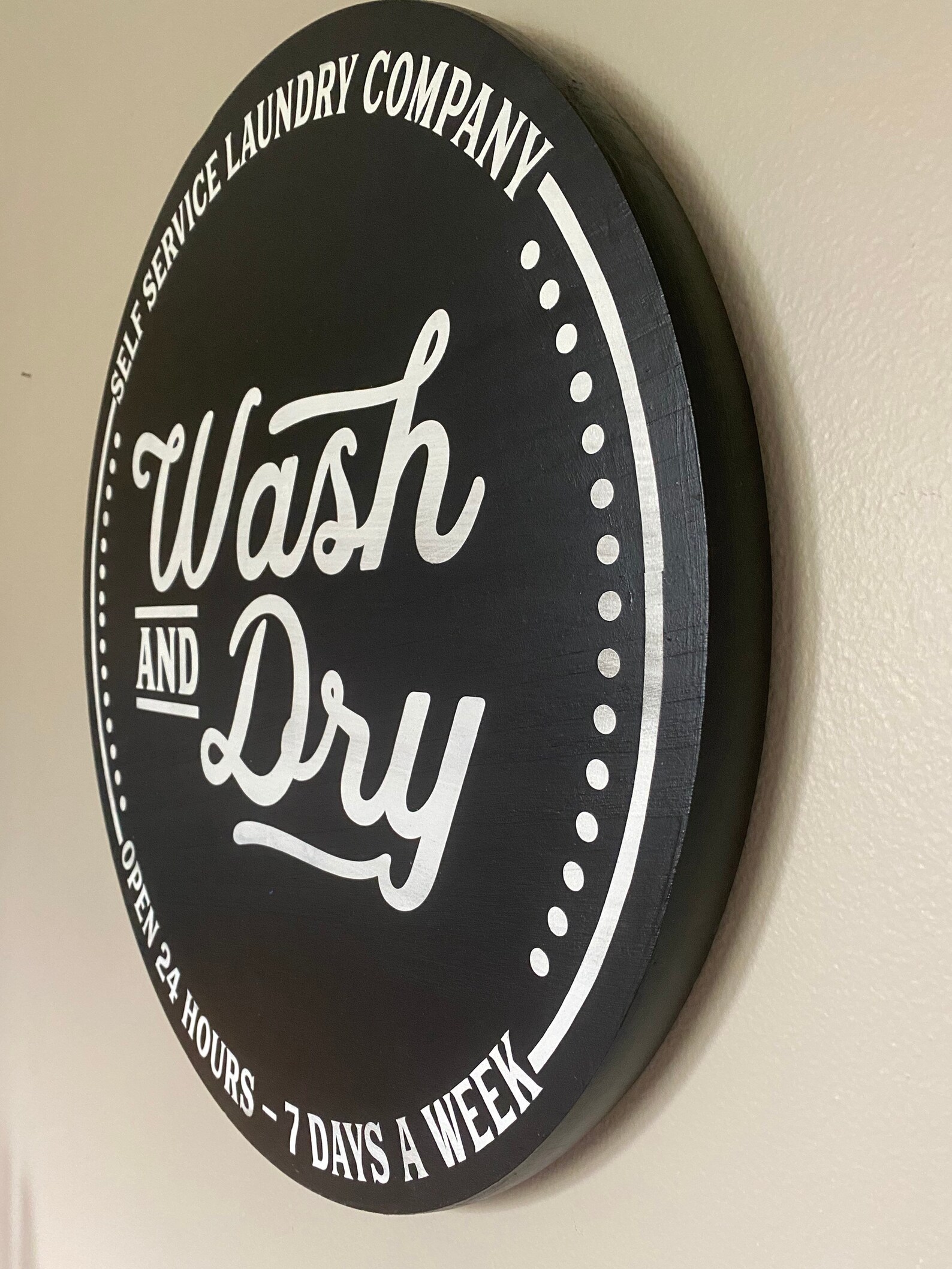 Laundry Sign Round Laundry Sign Laundry Decor | Etsy