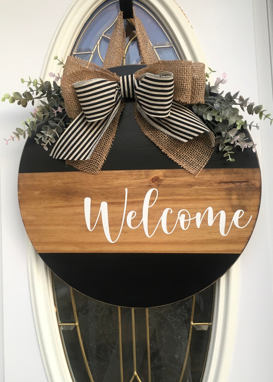 Round Welcome Sign Round Wooden Sign Welcome Sign Welcome - Etsy