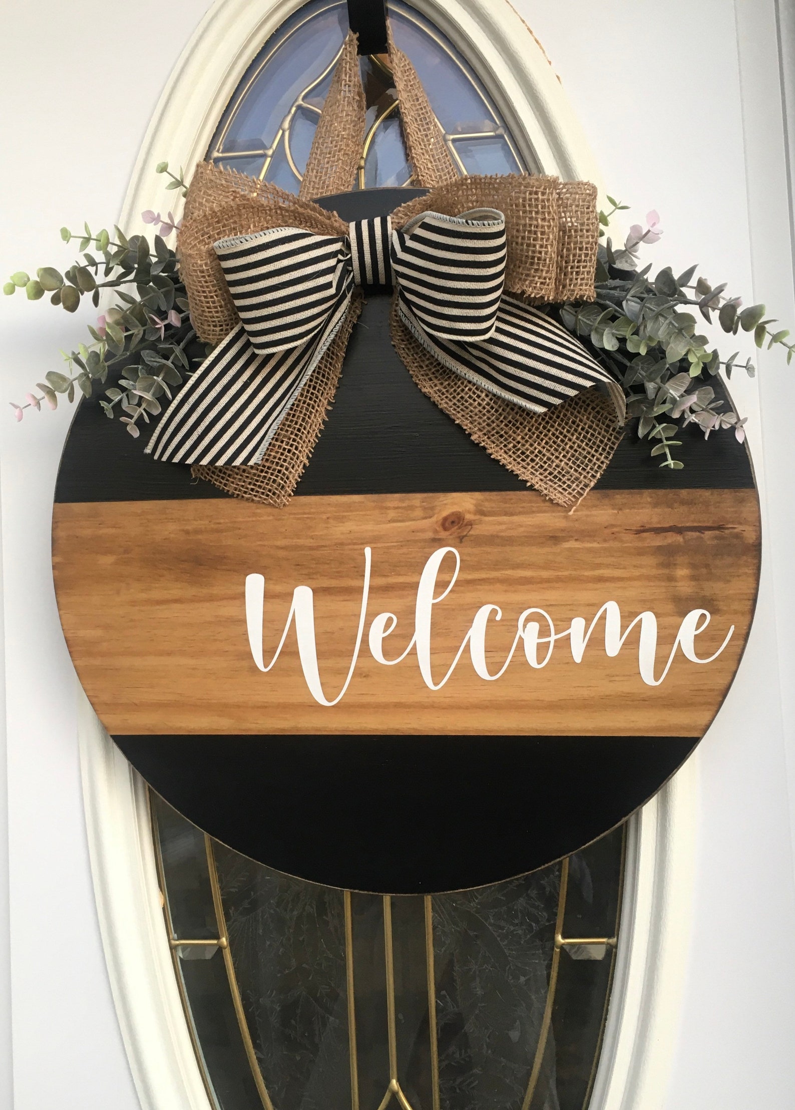 Round Welcome Sign Round Wooden Sign Welcome Sign Welcome - Etsy