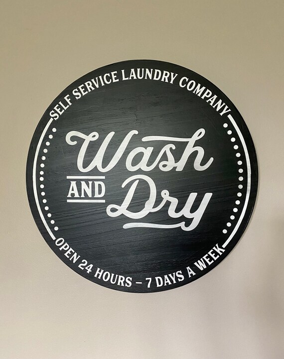 Laundry Sign Round Laundry Sign Laundry Decor | Etsy